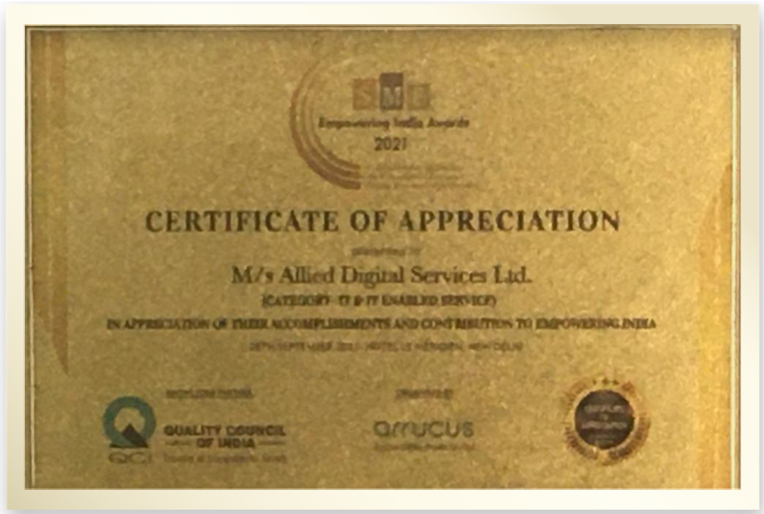 Allied Digital receives 'Certificate of Appreciation' at SME Empowering ...